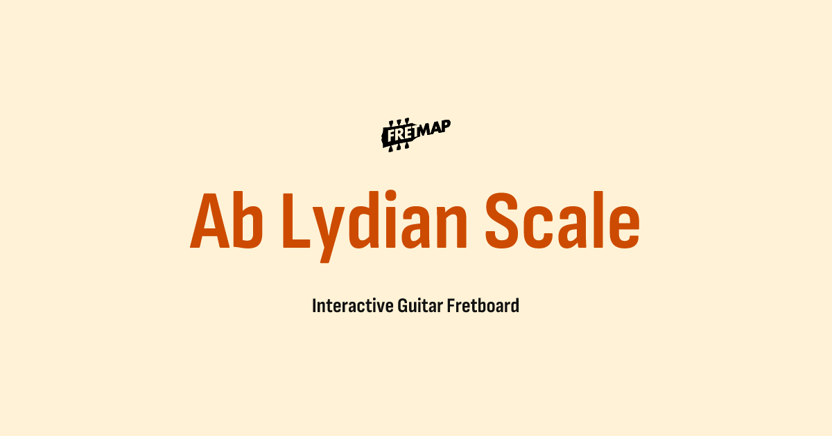 Ab Lydian Scale - Interactive Guitar Fretboard - fretmap.app