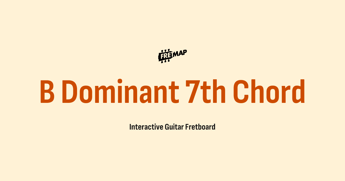 B Dominant 7th Chord - Interactive Guitar Fretboard - fretmap.app