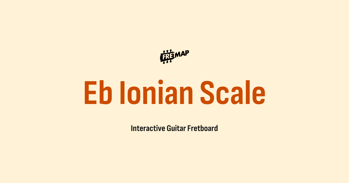 Eb Ionian Scale - Interactive Guitar Fretboard - fretmap.app