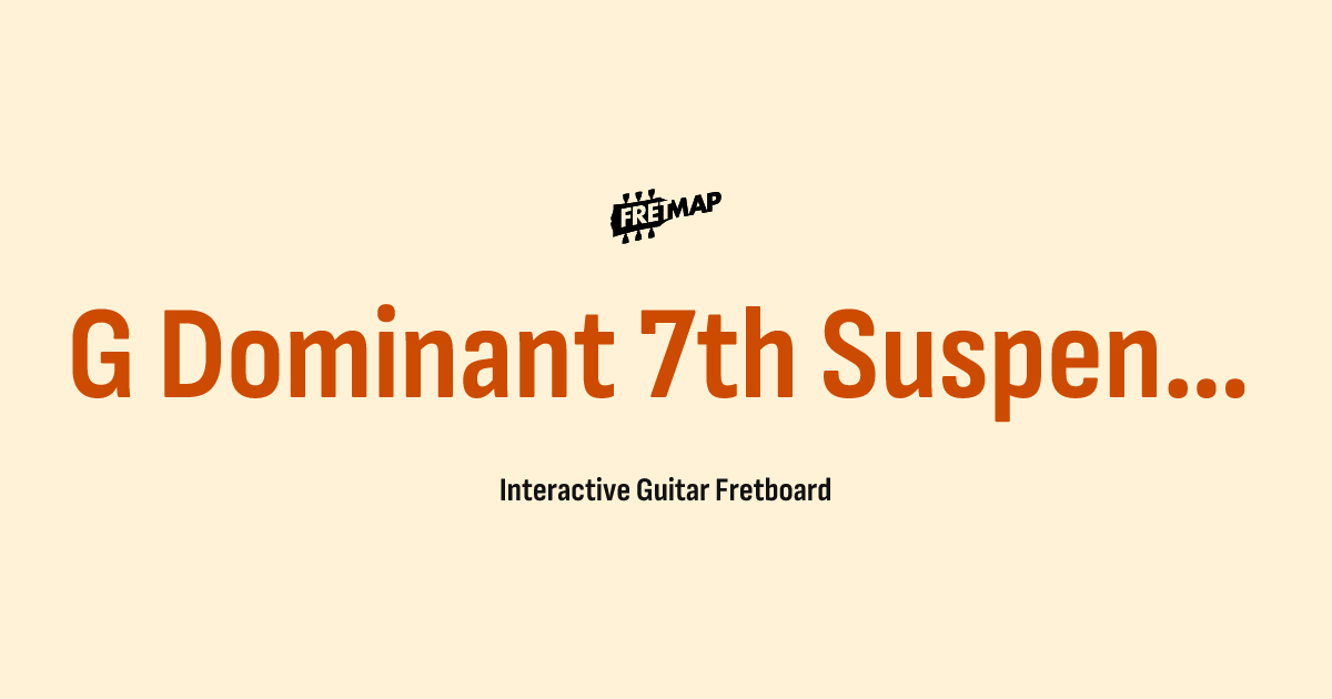 G Dominant 7th Suspended 2 Chord - Interactive Guitar Fretboard ...